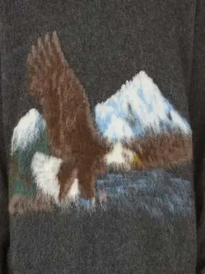 MAISON MARGIELA Intarsia Eagle And Mountains Sweater - Gray