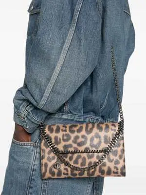 Stella McCartney Leopard-print Falabella Shoulder Bag - Brown