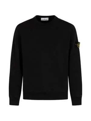 Stone Island Sweatshirt With Appliqu - Black