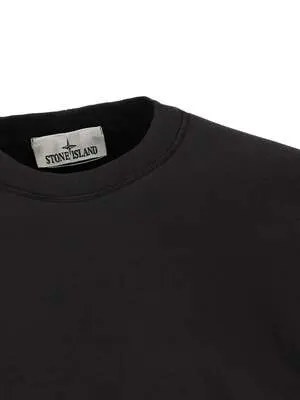 Stone Island Sweatshirt With Appliqu - Black