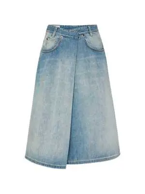 MAISON MARGIELA Wrap-style Denim Skirt - Blue