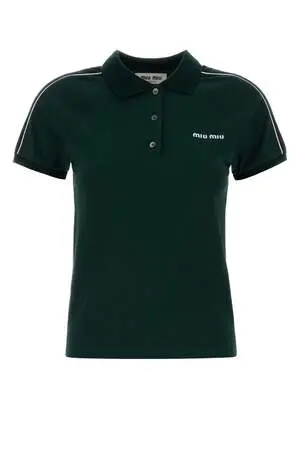 Miu Miu Cotton Polo Shirt With Contrast Trim