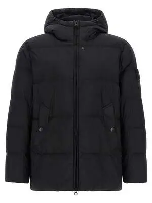 Stone Island Crinkled-effect Down Jacket - Black