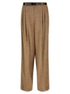 Dolce & Gabbana Tweed Effect Trousers - Cream