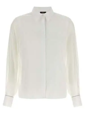 PESERICO Peserico Stretch Cotton Shirt With Sheer Sleeves