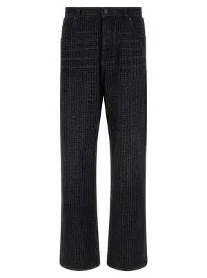 Balmain Monogram Jacquard Straight Leg Jeans