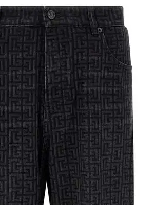 Balmain Monogram Jacquard Straight Leg Jeans