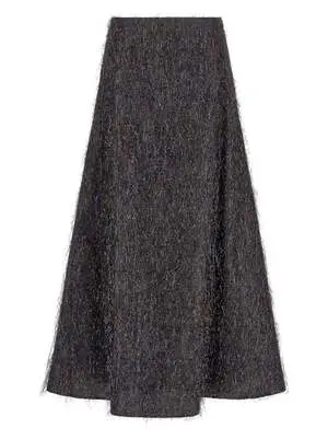 Peserico Midi A-line Skirt With Metallic Fringes - Blue