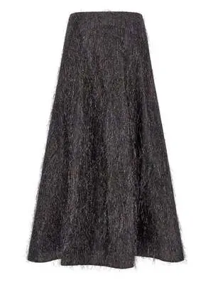 Peserico Midi A-line Skirt With Metallic Fringes - Blue