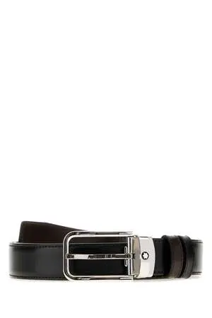 Montblanc Leather Reversible Belt - Black