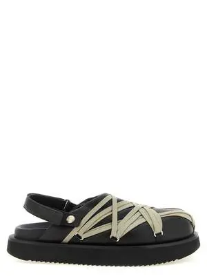 Rick Owens Padded Megalace Platform' Sabots - Black