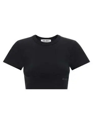 Attico Bustier Crop T-shirt - Black