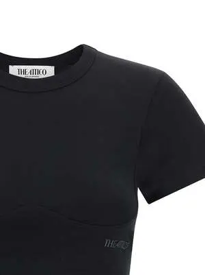 Attico Bustier Crop T-shirt - Black