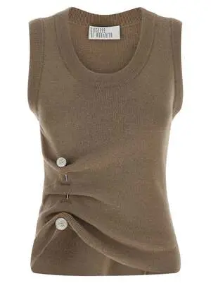 Giuseppe Di Morabito Jewel Embellished Knit Top - Cream