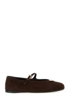 Prada Dark Suede Ballerinas