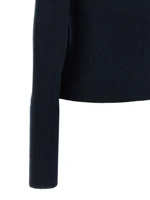 Chloé Navy Pure Wool Crochet Collar Cardigan