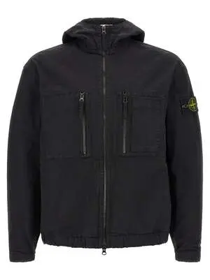 Stone Island 1200011" Organic Cotton Hooded Overshirt