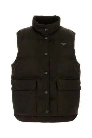 Prada Re-nylon Down Jacket - Brown