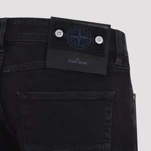 Stone Island Garment-dyed Stretch Cotton Denim Pants