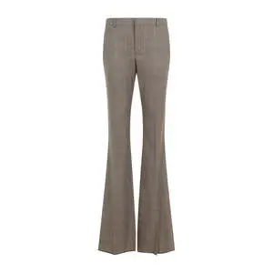 Saint Laurent Prince Of Wales Houndstooth Flared Trousers