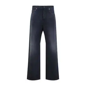 Balenciaga Curved Knee Straight Leg Denim Pants