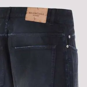 Balenciaga Curved Knee Straight Leg Denim Pants