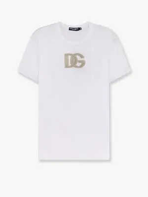 Dolce & Gabbana Cotton T-shirt With Patch Logo On The Front