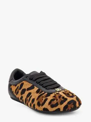 Dolce & Gabbana Ponyskin Sneakers With Metal Dg Logo - Multicolor