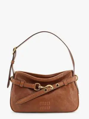 Miu Miu Aventure Leather Bag With Embossed Front Logo - Multicolor