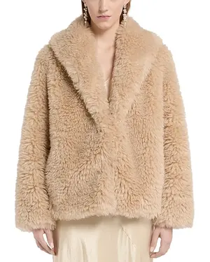 Marella Mllcosetta Faux Fur Coat - Sand