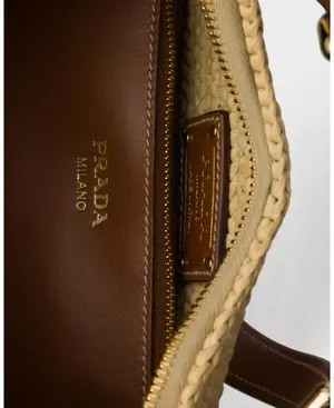Prada Arque Small Crochet And Leather Bag