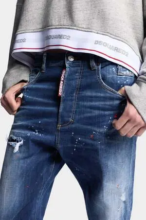 Dsquared2 Medium Red Spots Wash Baby Carpenter Jeans