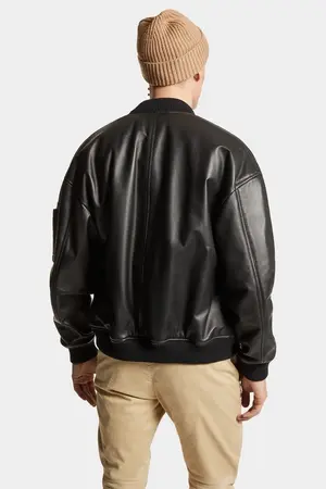 Dsquared2 Leather Bomber Jacket