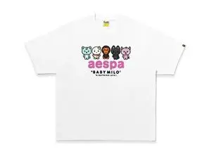 A BATHING APE X Aespa Baby Milo Relaxed Fit T-shirt - White