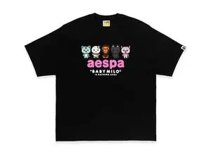 A BATHING APE X Aespa Baby Milo Relaxed Fit T-shirt - Black
