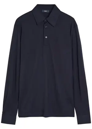 Herno Long-sleeve Wool-jersey Polo Shirt