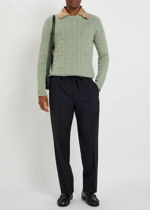 Valentino Garavani Vlogo Cable-knit Wool Jumper