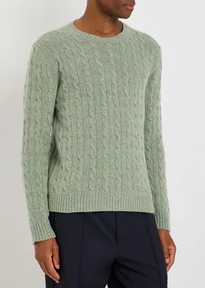 Valentino Garavani Vlogo Cable-knit Wool Jumper