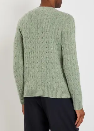 Valentino Garavani Vlogo Cable-knit Wool Jumper