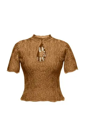 Lena Hoschek Choupette Cotton-blend Knitted Top - Brown