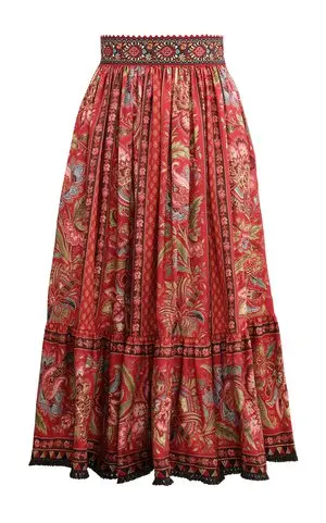 Lena Hoschek Paysanne Cotton Midi Skirt - Print