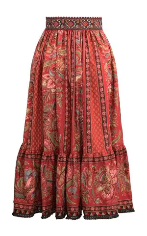 Lena Hoschek Paysanne Cotton Midi Skirt