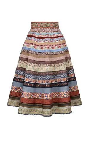 Lena Hoschek Original Ribbon Cotton-blend Midi Skirt - Stripe