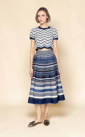 Lena Hoschek Samia Cotton-blend Knitted Top