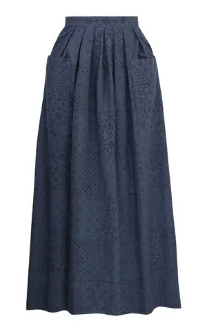 Lena Hoschek Masha Cotton Midi Skirt - Navy