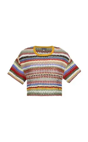 Lena Hoschek Tommy Cotton Crochet Top - Stripe