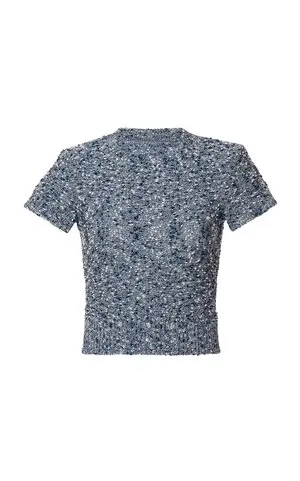 Lena Hoschek Devon Cotton-blend Knitted Top - Blue