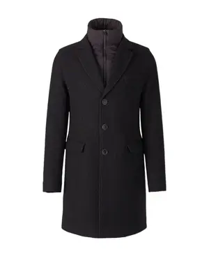 Herno High-necked Single-breasted Coat - Black