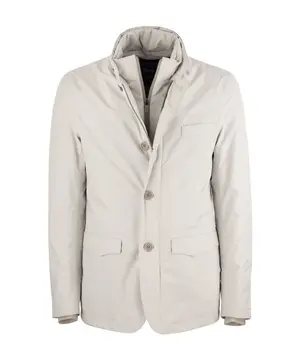 Herno High-neck Buttoned Padded Jacket - White