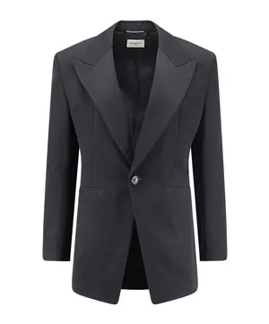 Saint Laurent Single-breasted Long-sleeved Jacket - Black